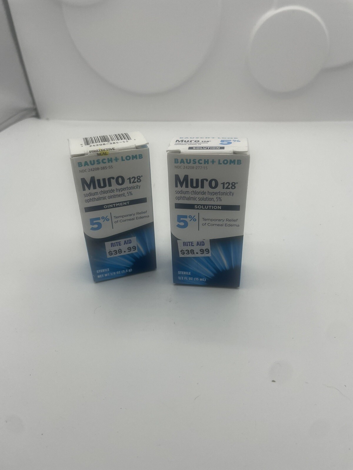 Bausch + Lomb Muro 128 5% Ophthalmic Solution - 0.5oz. Lot Of 2 ...