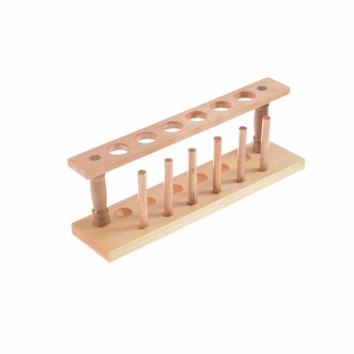6 Holes Lab Wooden Test Tube Storage Holder Bracket Rack With Stand ...