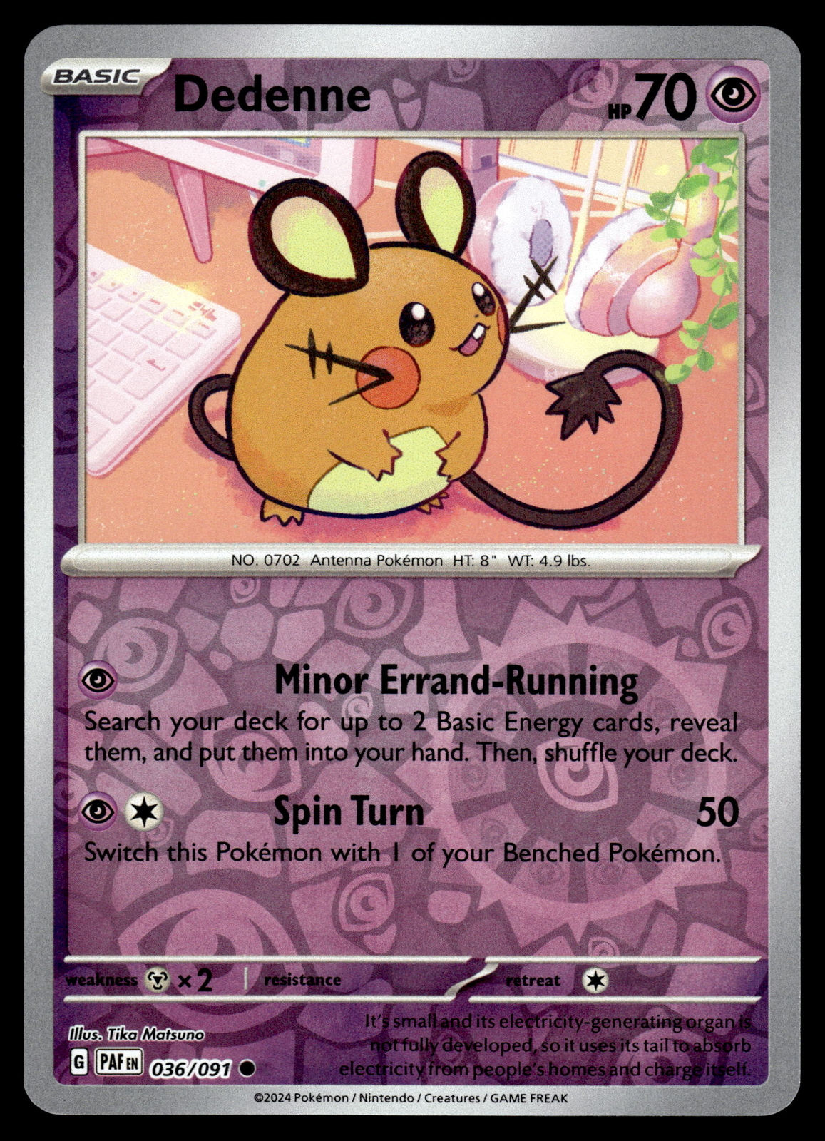 Dedenne Reverse Holo NM 036/091 Paldean Fates Pokemon Card | eBay