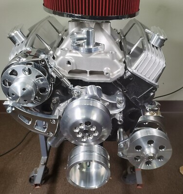 Billet Aluminium Small Block Chevy Serpentine Kit ALT PS SBC 350 LWP ...