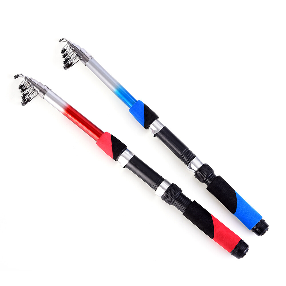 2.1M Portable Telescopic Fishing Rod Fiberglass Fishing Pole Travel Sea ...