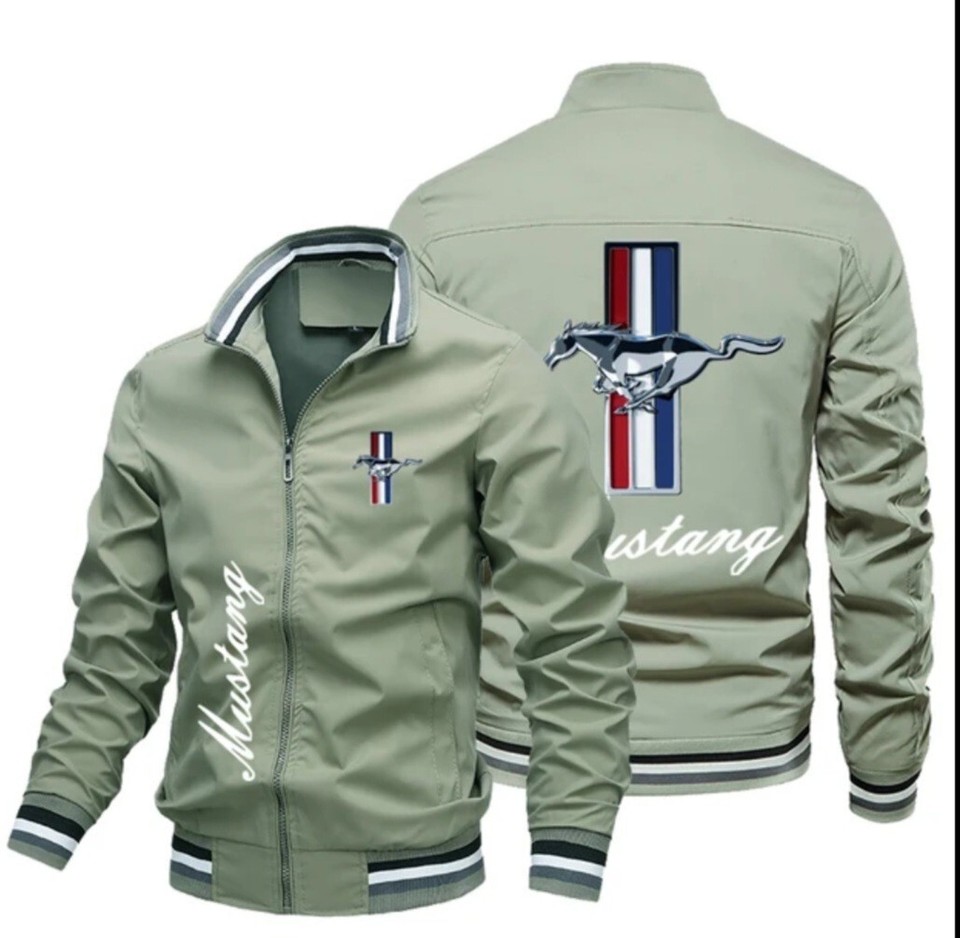 Mustang Bomber Style Lightweight Jacket 5 Colors Mens Sizes Small to2XL ...