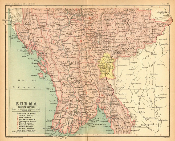 Burma States Map