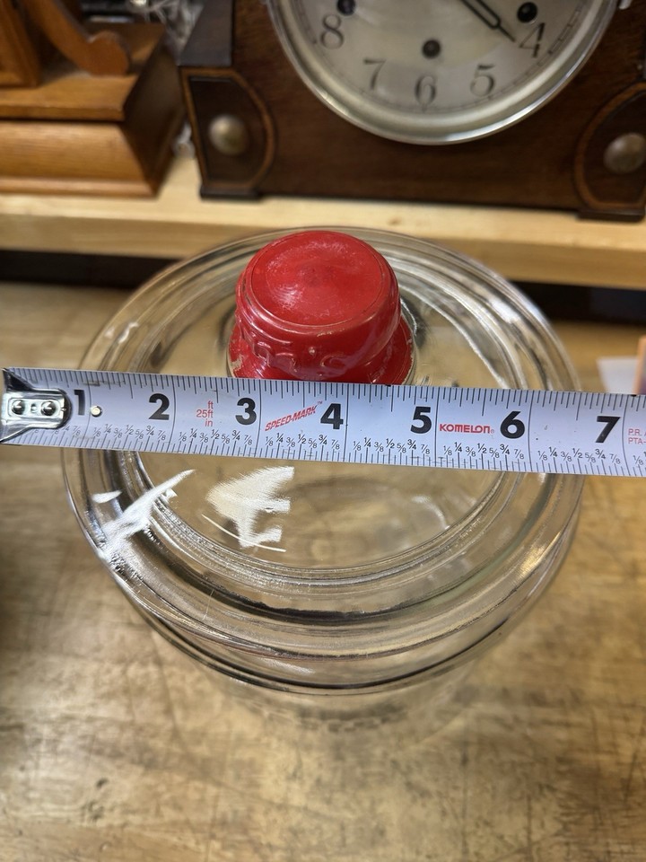 Tom's Toasted Peanuts 'Delicious' Glass Jar w/RED Nob Glass Lid Cookie ...