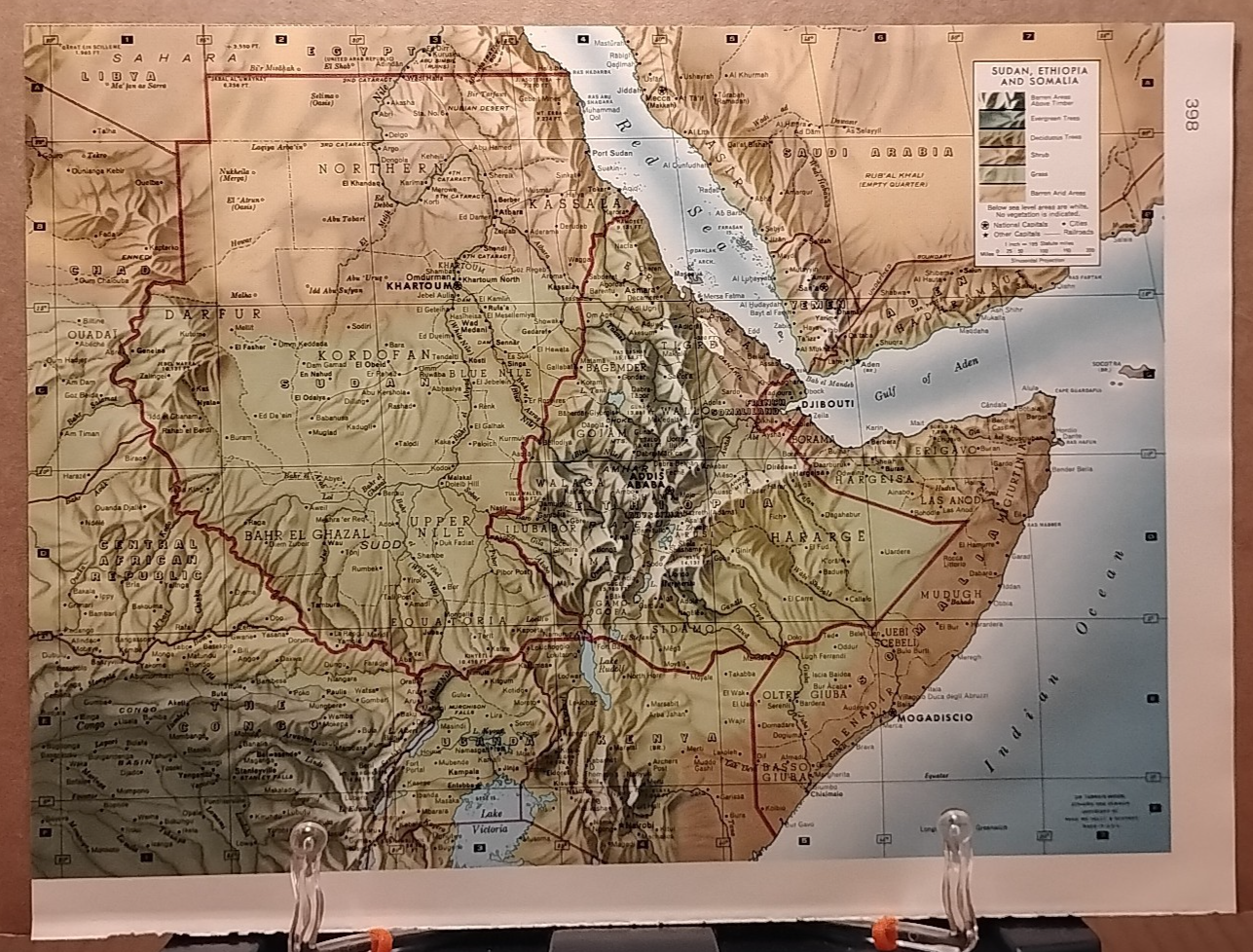 Vintage SUDAN ETHIOPIA & SOMLIA Atlas Map 1961 MSM Life Atlas of the ...