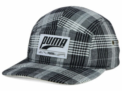 PUMA Plaid Retro Patch Adjustable 5 Panel Camper Racer Style Cap Hat | eBay