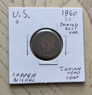 1860 Pointed Bust Indian Head Cent, Razor-Sharp, Tougher Variety. | eBay