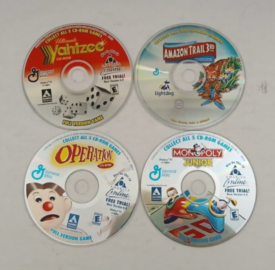 General Mills PC Game Lot of 4 - Yahtzee Operation Monopoly Jr Amazon ...
