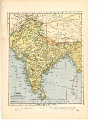 INDIA 1942 Vintage Map ready to frame for art | eBay