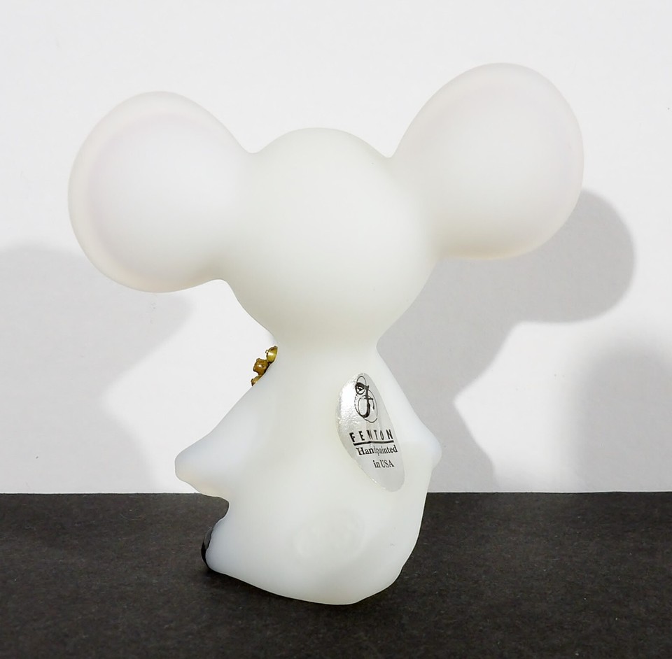 Fenton White Satin Boutonniere Buddy Mouse with Vest Hand Painted ...
