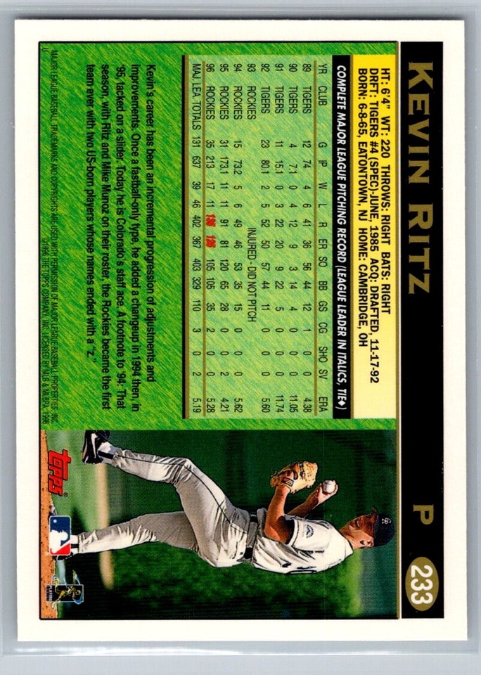 1997 Topps #233 Kevin Ritz | eBay