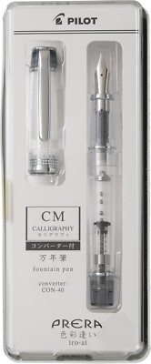 Pilot Prera Iro-Ai Fountain Pen Clear Black Calligraphy Nib P-FPR-1-TB ...