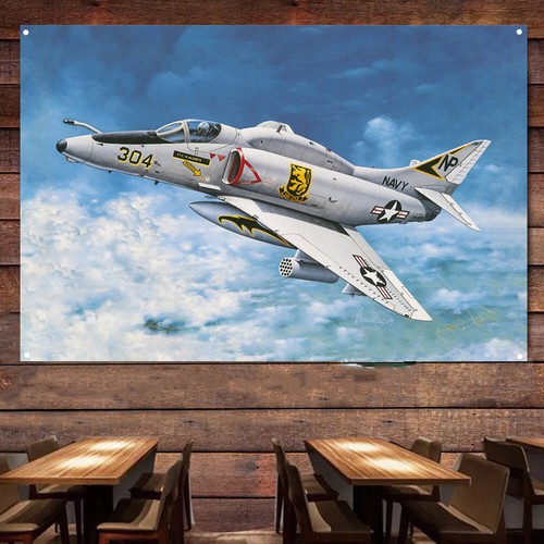 Skyhawk A-4E Fighter Art Prints on Canvas Military Wall Chart Aviation Banner | eBay