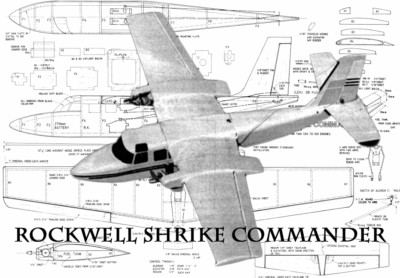 Rockwell Shrike Commander Twin .020 26" WS RC Airplane Plans ...
