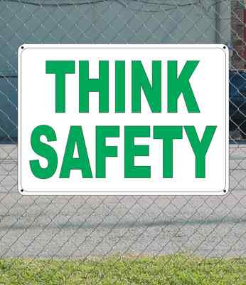 All Green on White Background THINK SAFETY - OSHA SIGN 10" x 14" | eBay