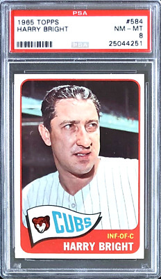 1965 TOPPS #584 HARRY BRIGHT PSA 8 NM-MT CUBS | eBay