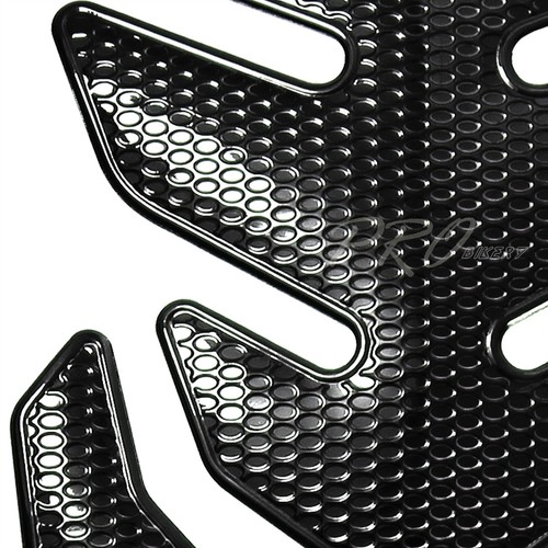 4PCs Perforated Black Gas Tank Pad+Fuel Cap Cover Kit R1/R6 YZF/FZ/FJ ...