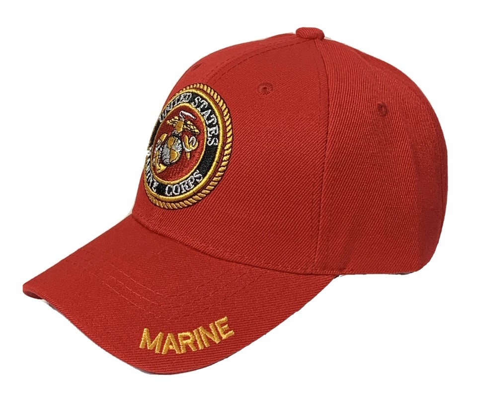 RED U.S. MARINE CORPS USMC EGA EAGLE GLOBE ANCHOR INSIGNIA LOGO EMBLEM ...