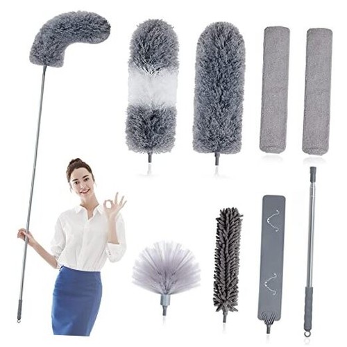 Microfiber Feather Duster 7PCS, Bendable Dusters with 100 inches ...