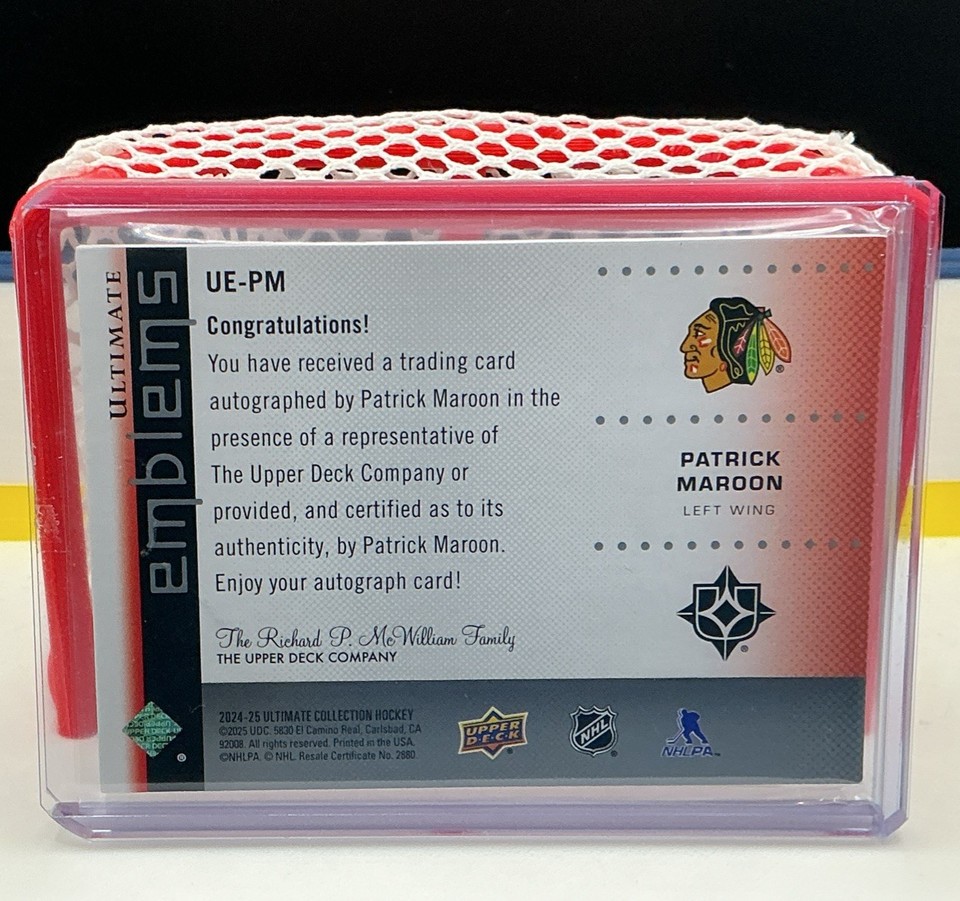 2024-25 Upper Deck Ultimate - Ultimate Emblems Patrick Maroon Auto #UE ...