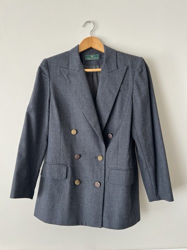 Embassy Row Womens Jacket Size 8 Gray Pure Wool 3 Button Suit | eBay