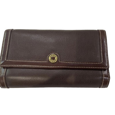 Relic Brown Faux Leather Trifold Checkbook Credit Card ID Wallet | eBay