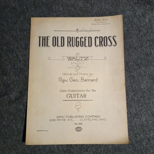 VTG The Old Rugged Cross Sheet Music by Rev Geo Bennard for Guitar Oahu ...