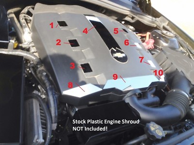 Camaro 2010-2015 V6 10Pc Stainless ENGINE SHROUD ACCENT COVER KIT dress ...