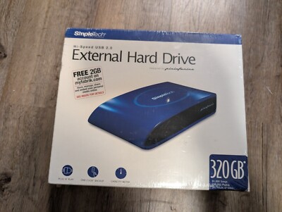 SimpleTech SimpleDrive 320GB USB 2.0 3.5" External Hard Drive New ...