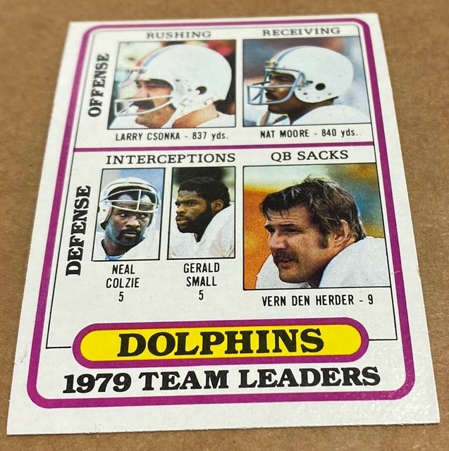 1980 Topps - #76 Nat Moore, Larry Csonka, Vern Den Herder, Gerald Small ...