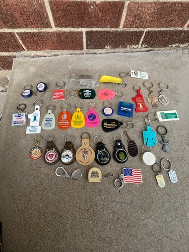 Keychain Lot Of 30+ Keychains Advertising & More AURORA IL AREA | eBay