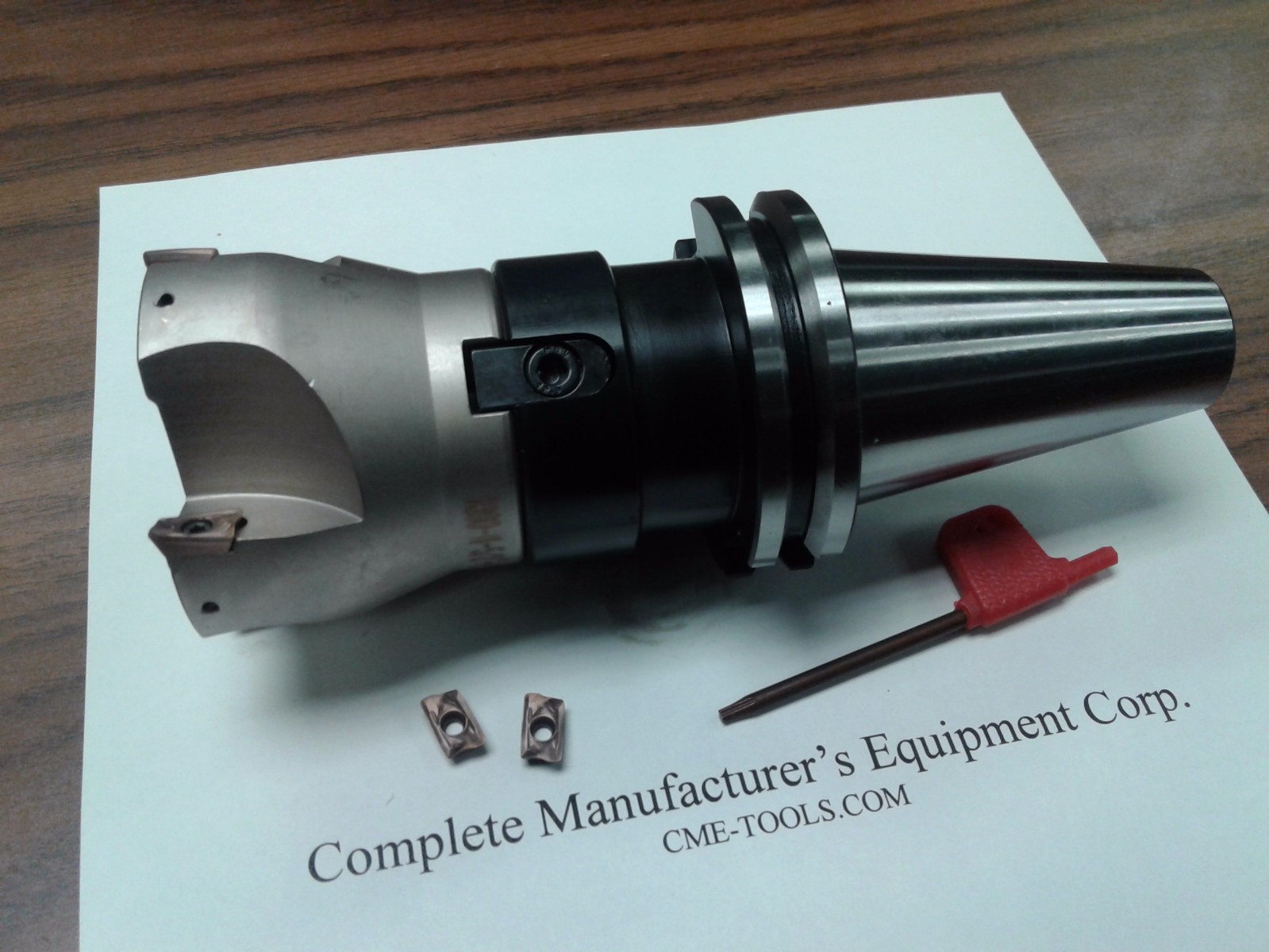 2-1/2" 90 degree indexable face mill, shell mill, CAT40 arbor, Sandvik ...