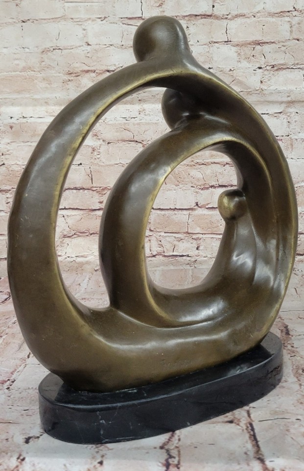 Handmade Lost Wax Method Romance Statue on Marble Base Figurine Decor ...