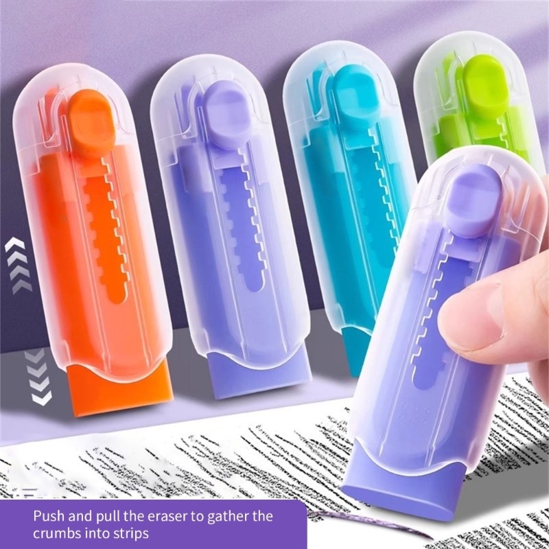 4Pcs Candy Color Eraser Sliding Action Retractable Eraser For Sketching ...