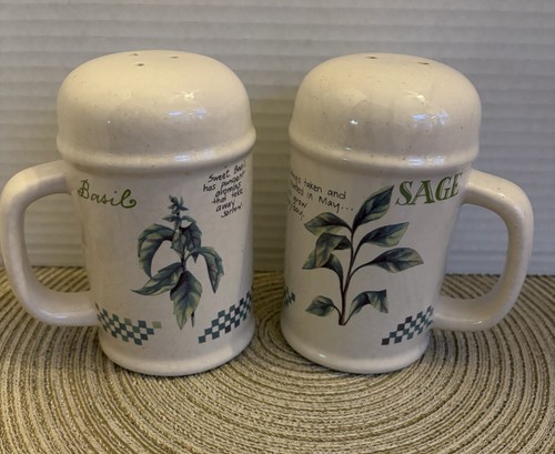 Treasure Craft 1996 Susan Zulauf Basil and Sage Herb Salt & Pepper ...