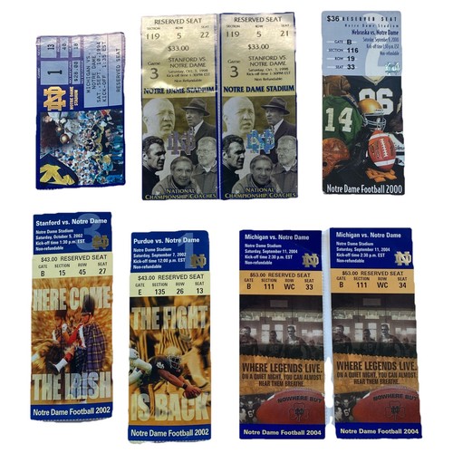 1994-2004 Notre Dame Fighting Irish Used Football Ticket Stubs Lot 8 ...