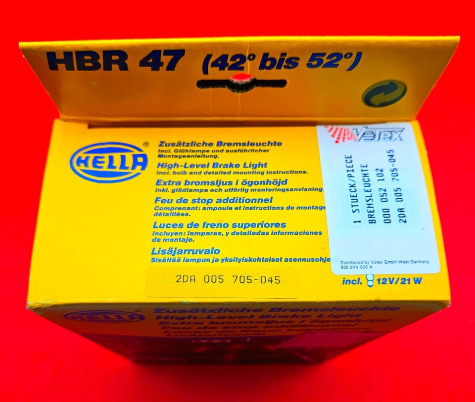 HELLA 2DA005705-045 Additional Brake Light Rear Window HBR 47 For 42 ...