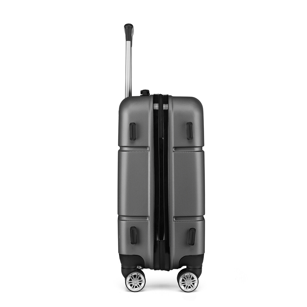 Grey Hard shell Trolley Suitcase Lightweight Luggage Travel 4 Wheels ...