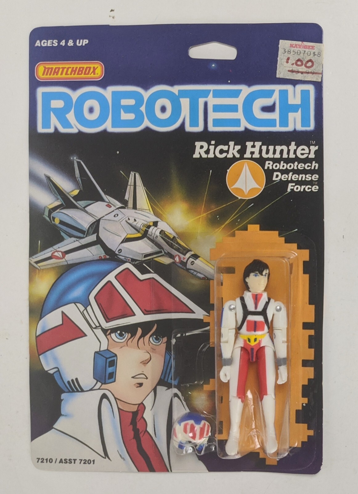 1986 Matchbox Robotech Rick Hunter Action Figure Carded Macross