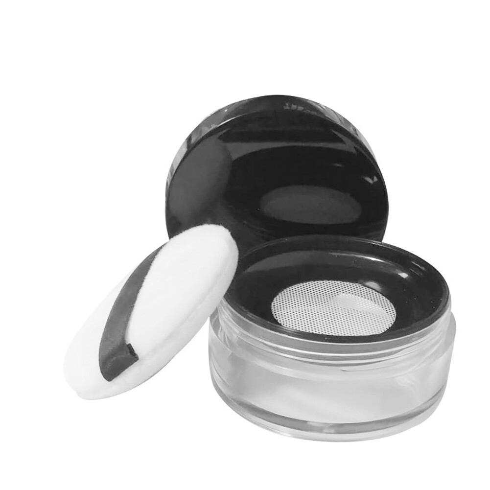 10g Round Shape Loose Powder Container Cosmetic Handheld Sifter Puff ...