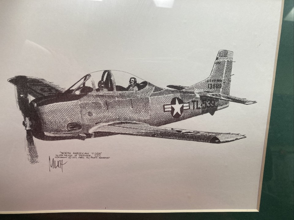 Joe Milich North American T-284 Aviation Art Framed 12” X 15” Frame | eBay