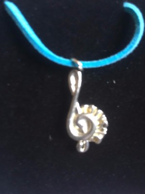 Music Note With Words TG280 Fine English Pewter On 18" Blue Cord ...