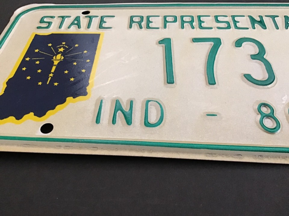 1986 Indiana State Representative License Plate Tag 173 Political | eBay