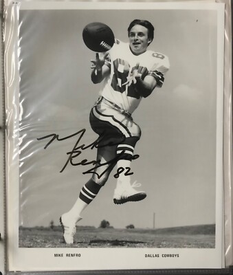 Vintage Dallas Cowboys #82 Mike Renfro 8x10 (Rare) Signed B&W Action ...