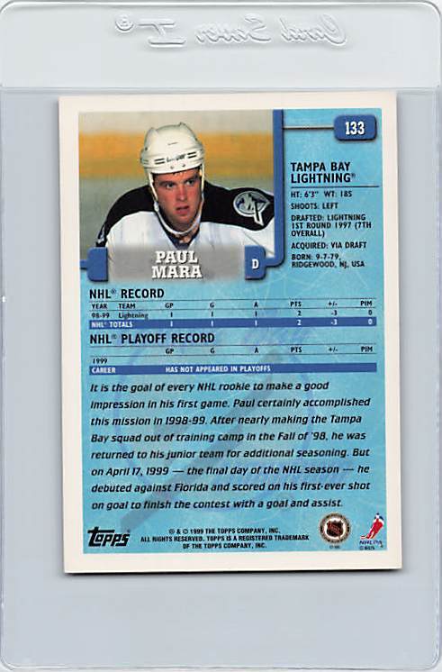 1999/00 Topps #133 Paul mara Lightning Signed Auto *G7272 | eBay