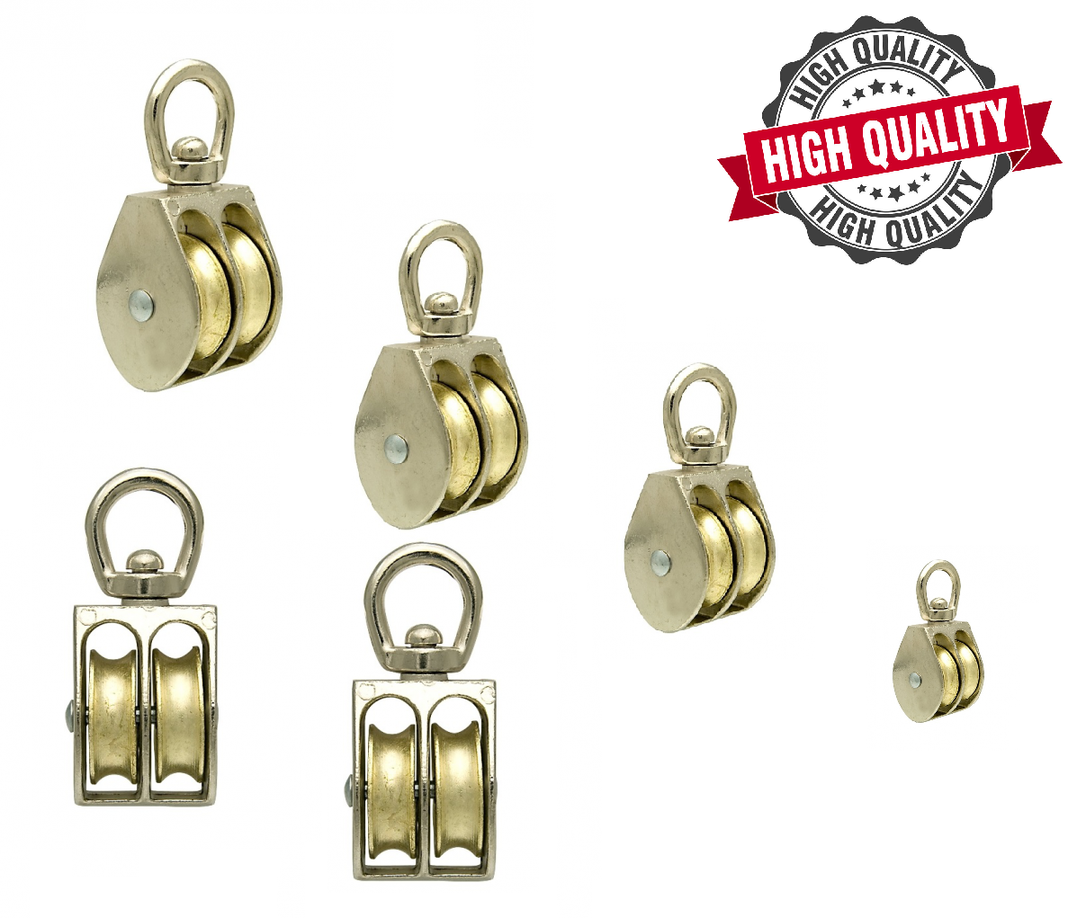 Double Revolving Pulley Rope Size 4mm - 16mm Zinc / Nickel Plated | eBay UK