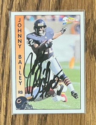 Signed 1992 Pacific Johnny Bailey Bears Auto Autograph NFL Football RIP ...