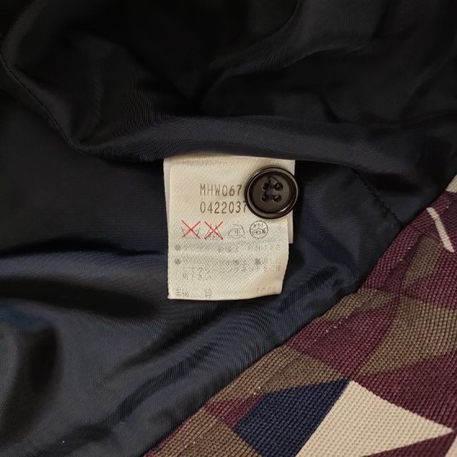 MARGARET HOWELL Geometric Cotton skirt Wine Red Navy White 5-0105M∞ ...