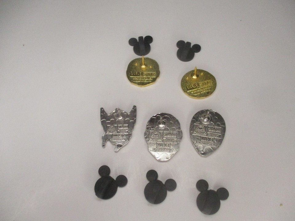 Disney Marvel Mini Faces Pin Set Spiderman Thor Iron Captain America ...