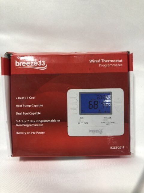 Breeze33 BZ33-201P Programmable Wired Thermostat for sale online | eBay